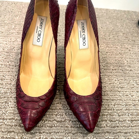 Jimmy Choo | Shoes | Jimmy Choo Snake Skin Heels | Poshmark